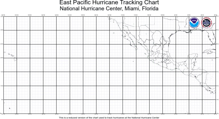 East Pacific Hurricane Tracking Chart from National Hurricane Center ...