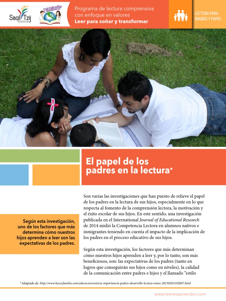 El Papel de Los Padres en La Lectura | PDF | Comprensión lectora ...