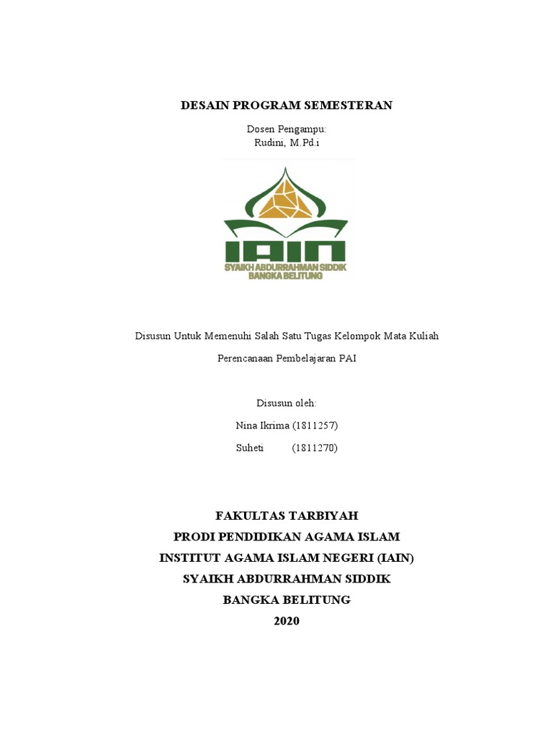 Desain Program Semester Pendidikan | PDF