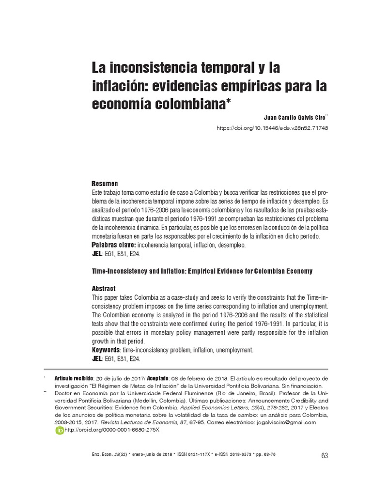 La - Inconsistencia - Temporal - y La Inflación | PDF | Inflación ...