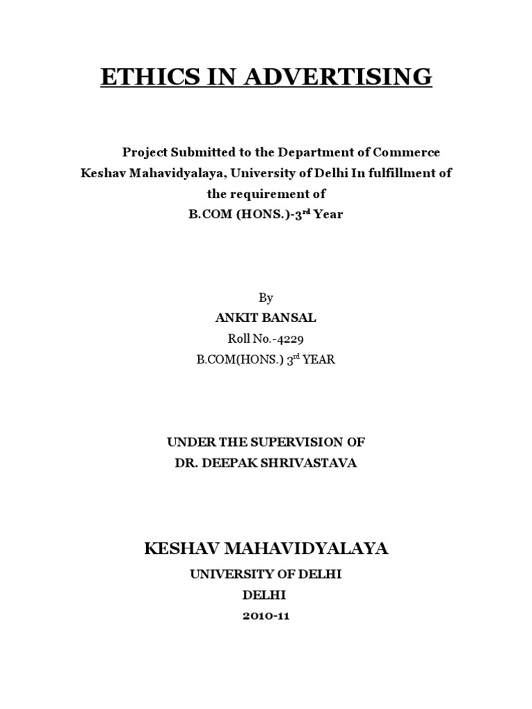 Ethics in Advertising Overview | PDF | Advertising