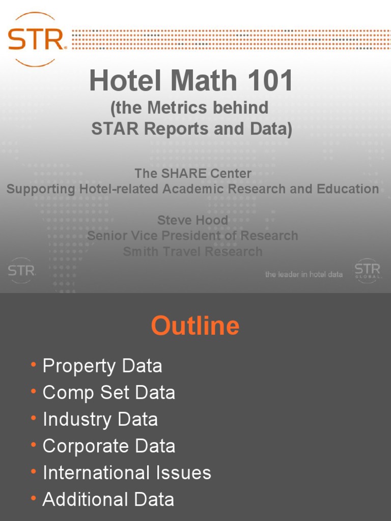 Hotel Math 101: (The Metrics Behind STAR Reports and Data) | PDF ...