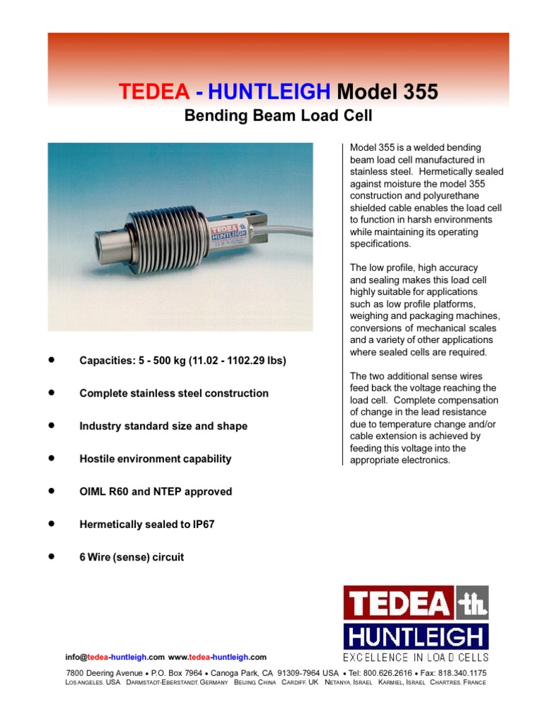Bending Beam Load Cell PDF | PDF | Electric Power | Equipment