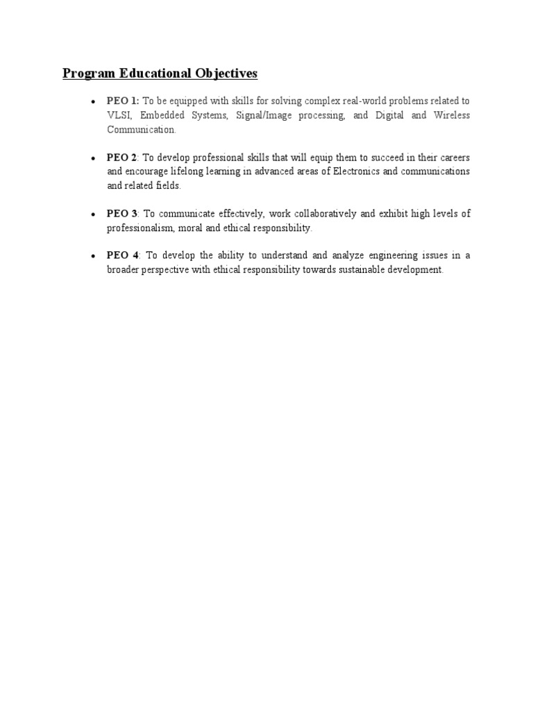 Program Educational Objectives: PEO 1: To Be Equipped With Skills For Solving Complex Real-World ...