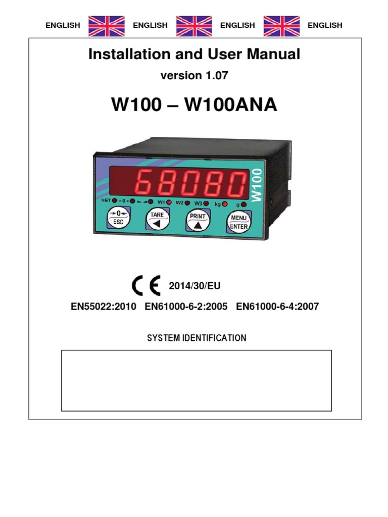 W100 - W100ANA: Installation and User Manual | PDF | Parameter (Computer Programming) | Pipe ...