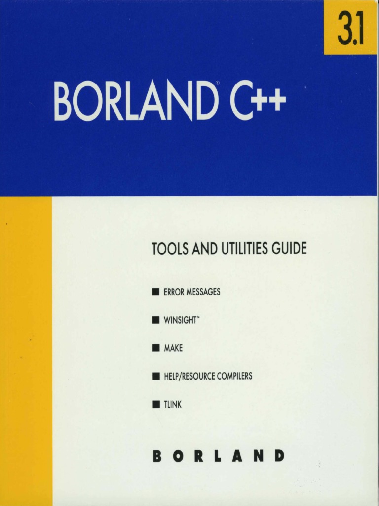 Borland C++ Version 3.1 Tools and Utilities 1992 PDF | PDF | Library ...