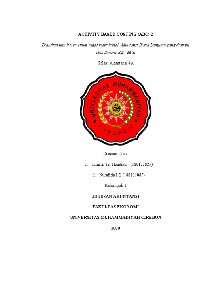 Activity Based Costing Abc Pdf