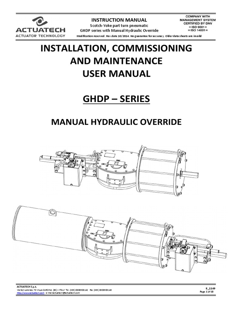 Hydraulic Override - Manual PDF | PDF | Valve | Actuator