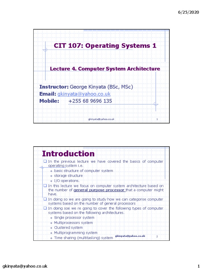 Lec. 4 - Computer System Architecture | PDF | Command Line Interface | Shell (Computing)