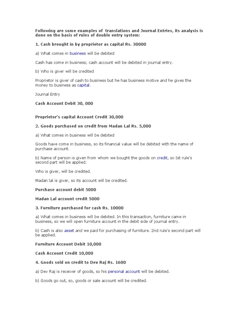 Accounting Journal Entry Examples | PDF | Debits And Credits | Expense