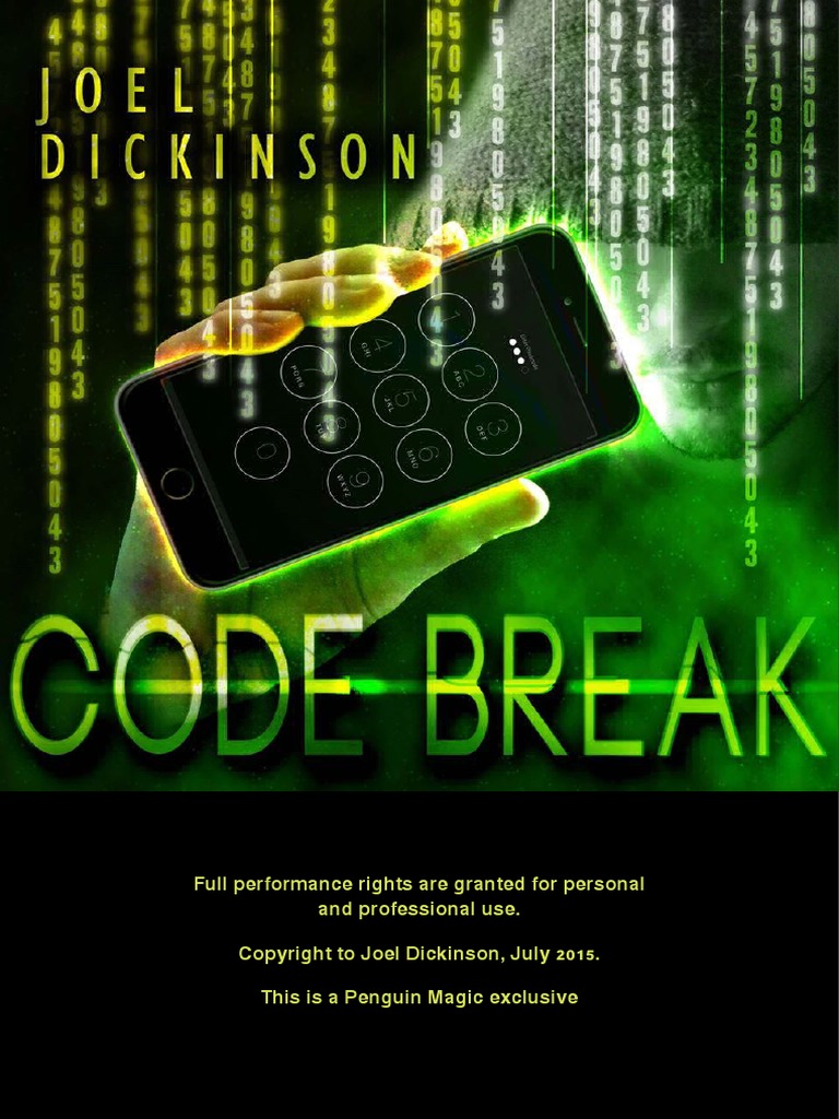 Joel Dickinson - Code Break | Download Free PDF | I Phone | Personal ...