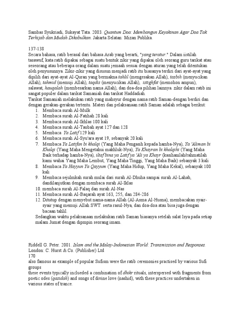 Macam Macam Ratib | PDF