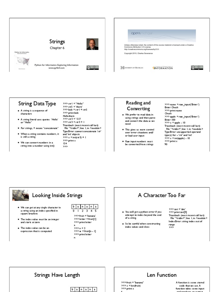Py4Inf 06 Strings Print PDF | PDF | String (Computer Science) | Control ... Py4Inf 06 Strings Print PDF | PDF | String (Computer Science) | Control ...