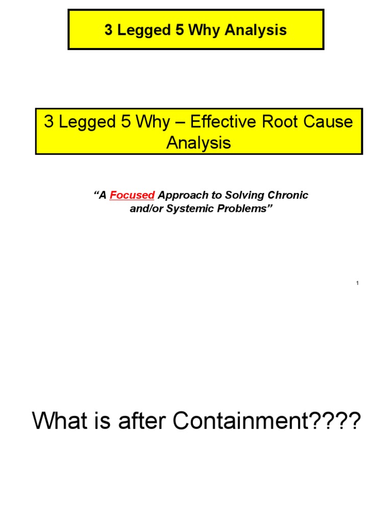 3 Legged 5 Why - Effective Root Cause Analysis | PDF