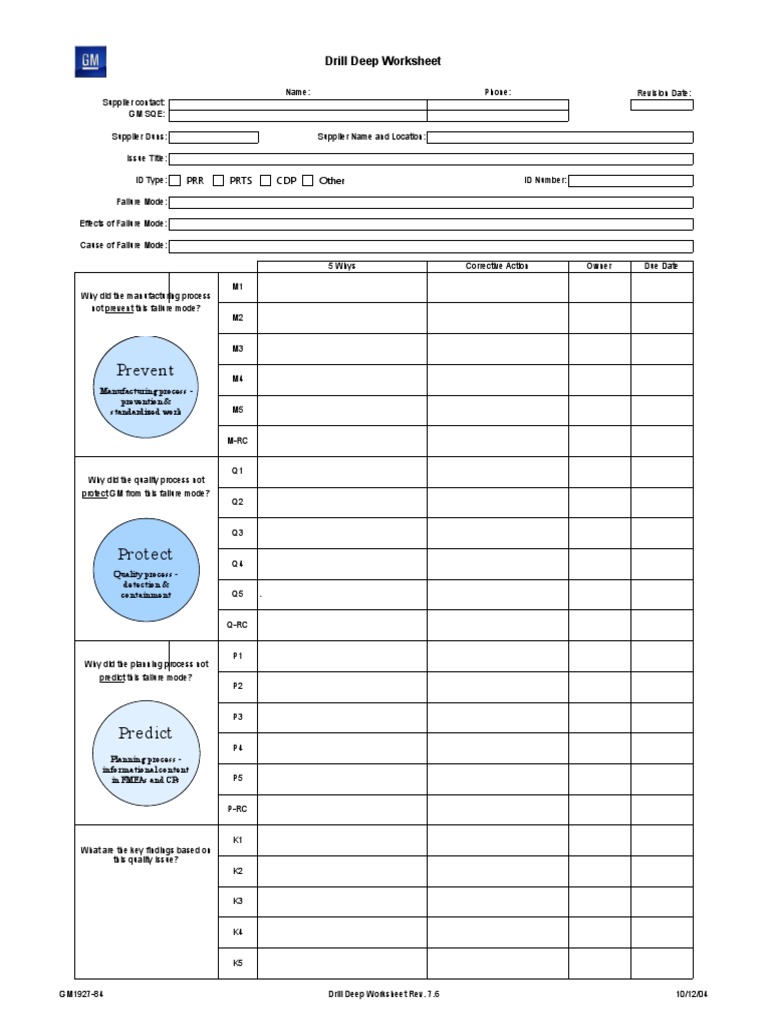 Drill Deep Worksheet | PDF | Systems Engineering | Business