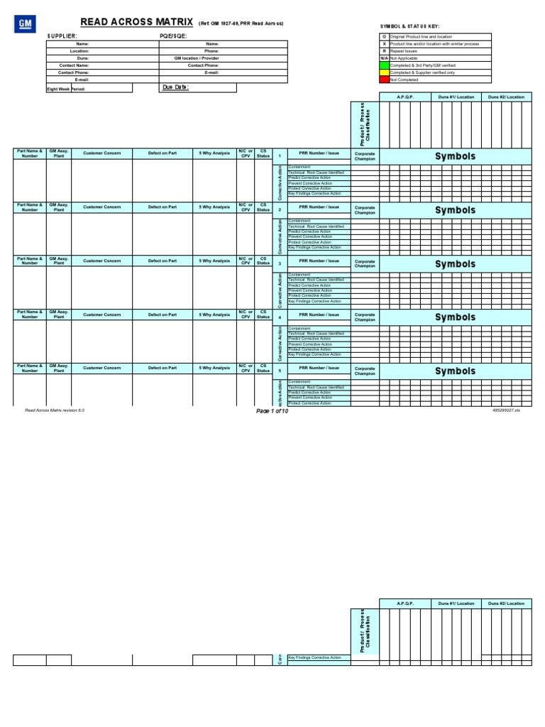 Read Across Matrix Overview 6.0 | PDF | Verification And Validation ...