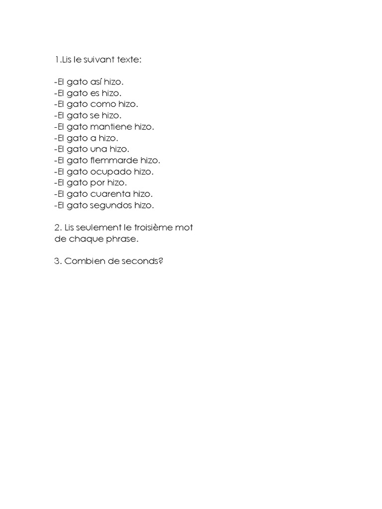 Análisis de Frases con "El Gato" | PDF