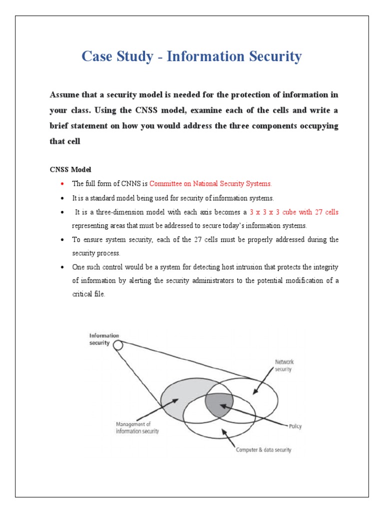Case Study - Information Security: CNSS Model | PDF