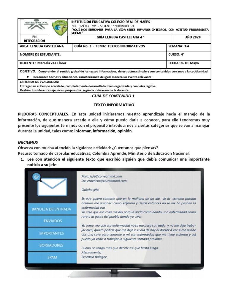 Guía II Español Textos Informativos | PDF | Información | Conocimiento