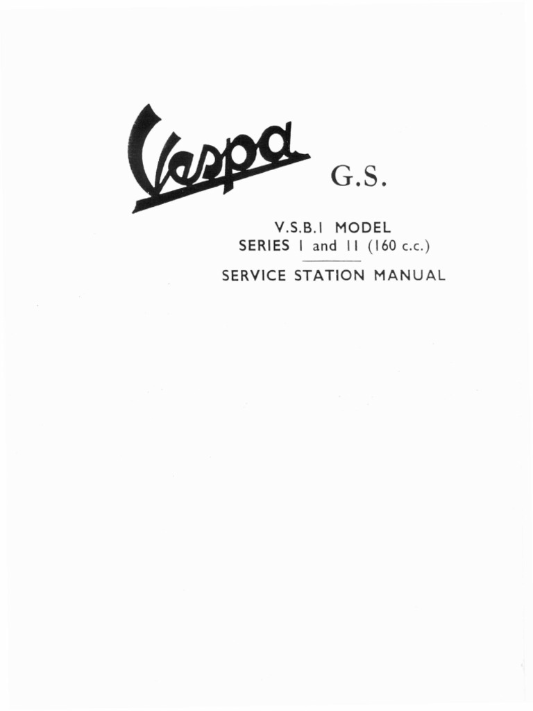 SSMGS Vespa Service Manual | PDF | Piston | Clutch