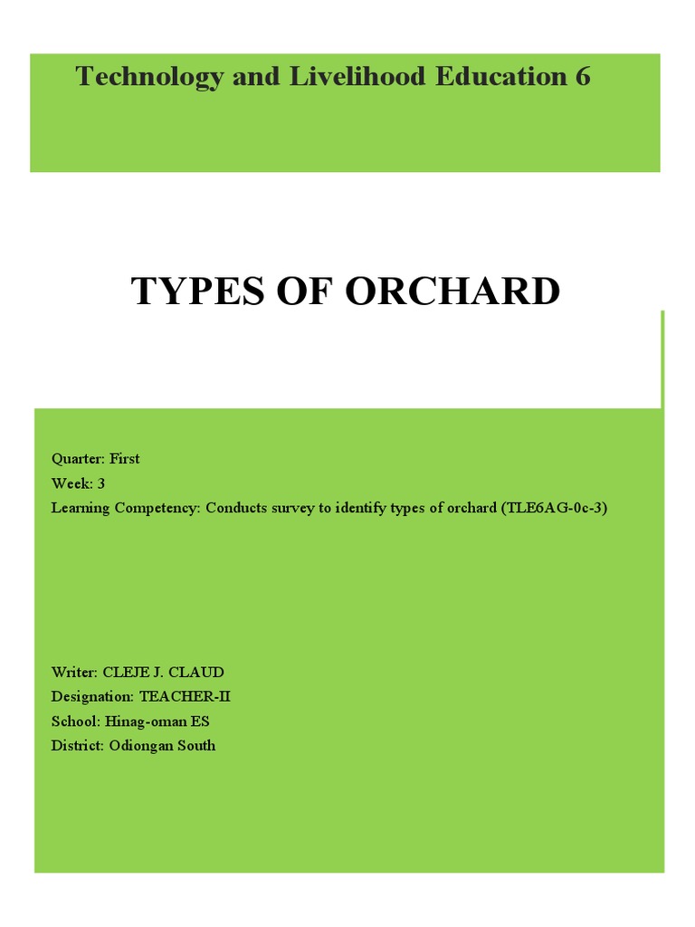 Types of Orchard Farms | PDF | Orchard | Trees