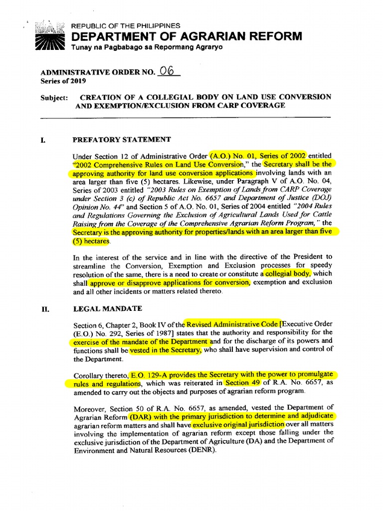 DAR AO No. 6 Series of 2019 | PDF