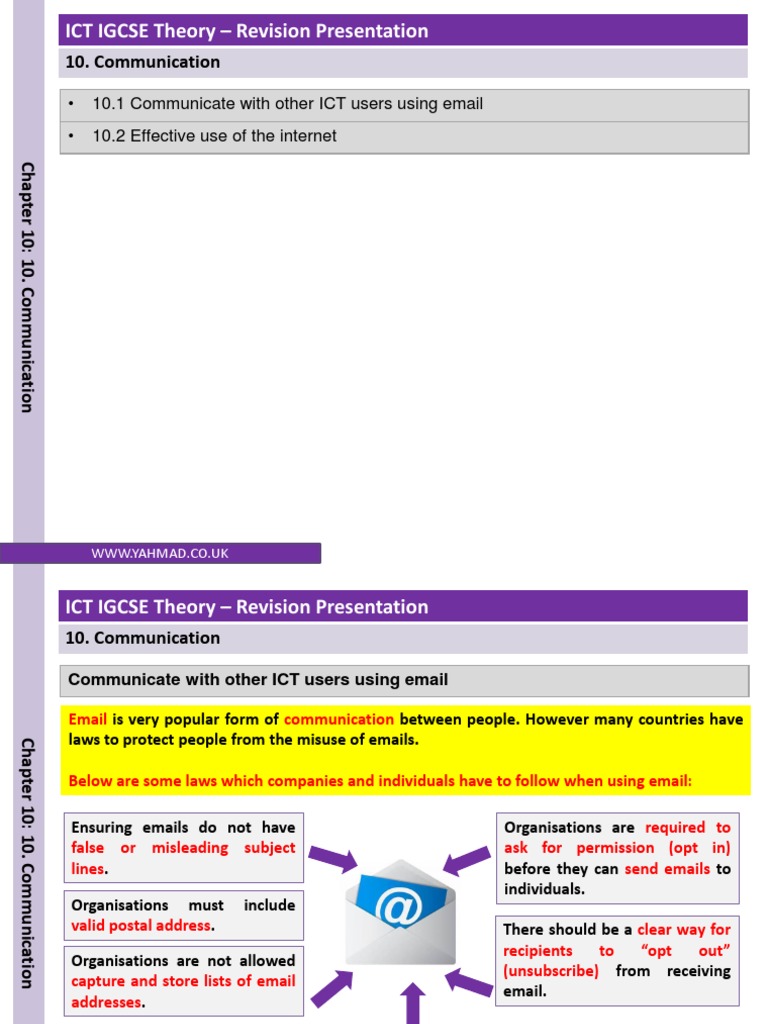 ICT IGCSE Theory - Revision Presentation: 10. Communication | PDF ...