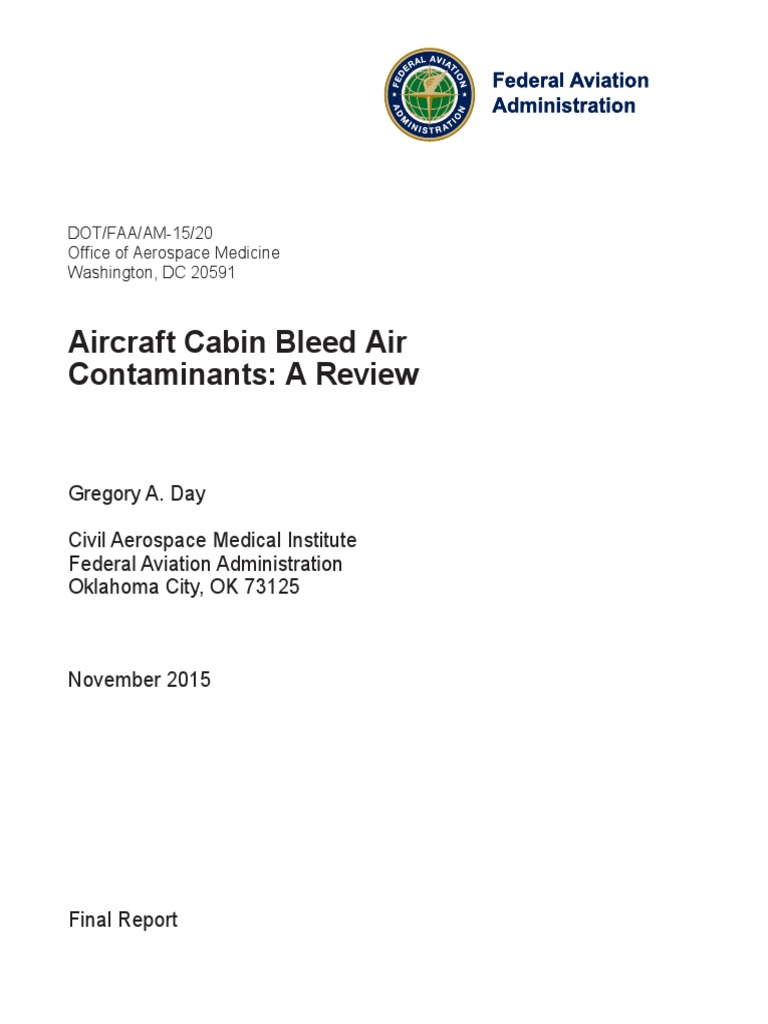 Aircraft Cabin Bleed Air Contaminants: A Review | PDF | Volatile ...