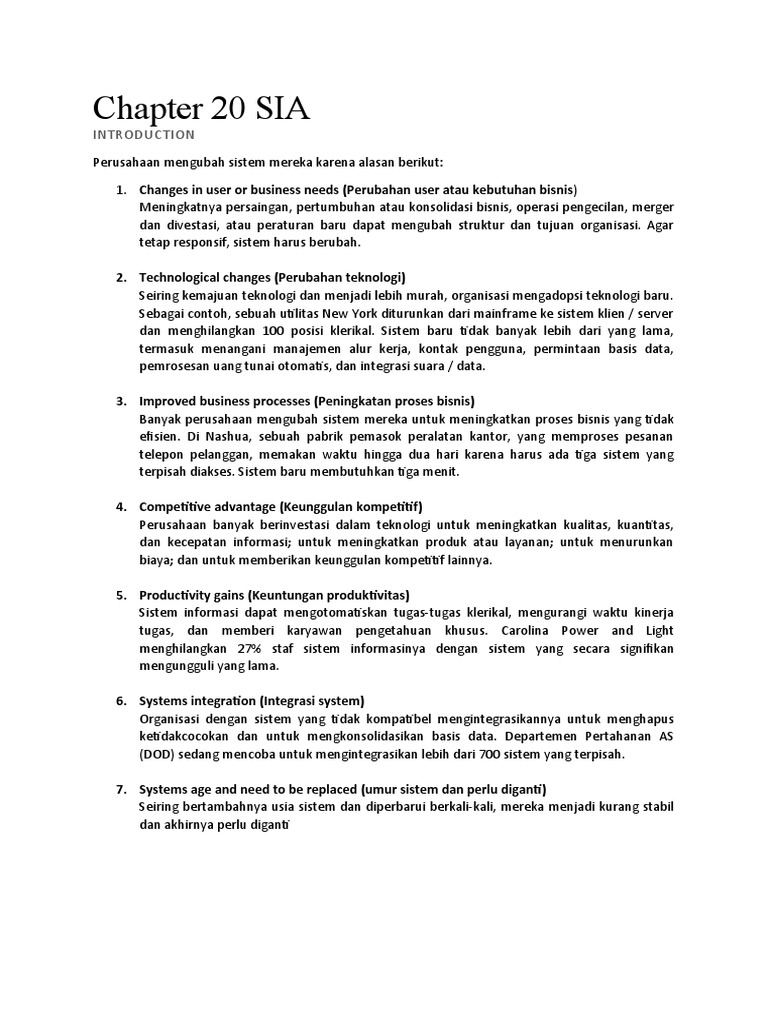 SIA Chapter 20 - System Development and System Analysis | PDF