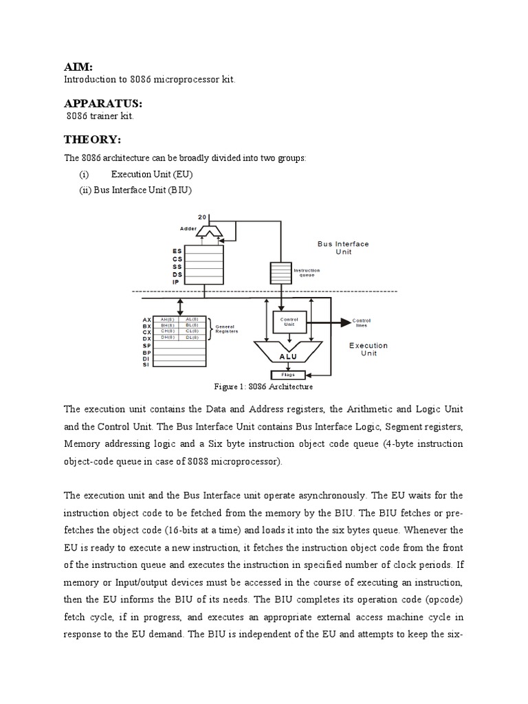 8086 Microprocessor Kit Guide | PDF | Pointer (Computer Programming ...