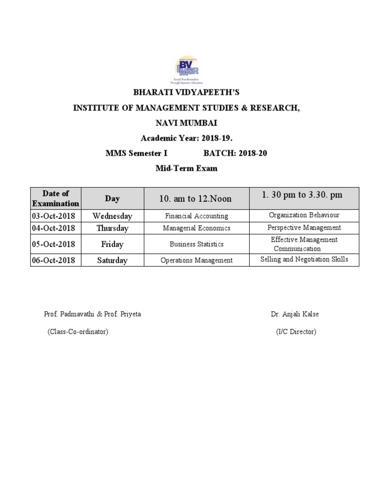 MMS Mid Sem Test | PDF