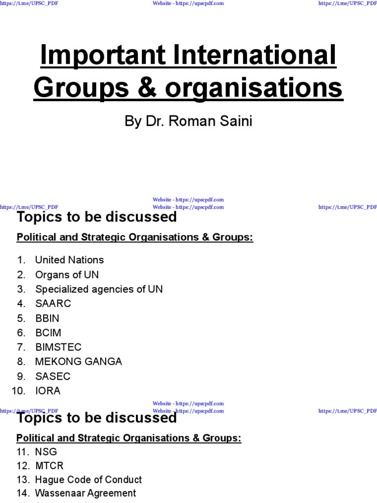 Key International Organizations Overview | PDF | United Nations ...