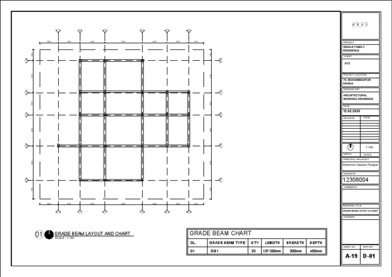 Grade Beam Layout - 12308004 PDF | PDF