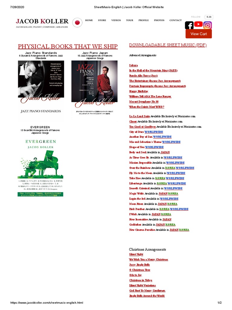 SheetMusic-English - Jacob Koller Official Website | PDF | Christmas | Jazz