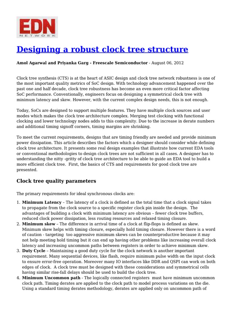 Designing Robust Clock Trees for Complex Systems-On-Chip with Multiple Clock Domains and ...