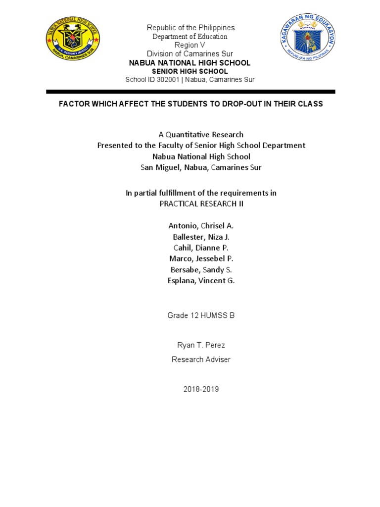 Practical Research II 2019 | PDF | Research Design | Adolescence