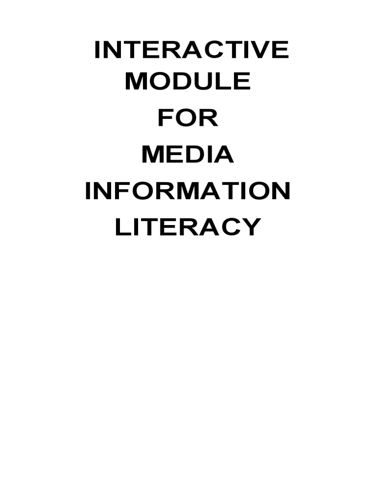 Interactive FOR Media Information Literacy | PDF | Information ...