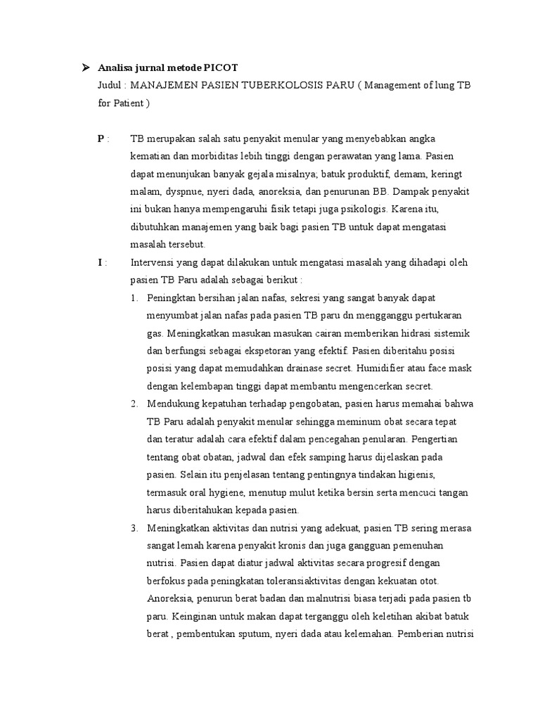 Analisa Jurnal TB Paru PICOT | PDF