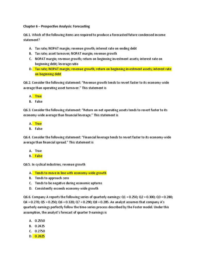 Chapter 6 - Prospective Analysis: Forecasting | PDF