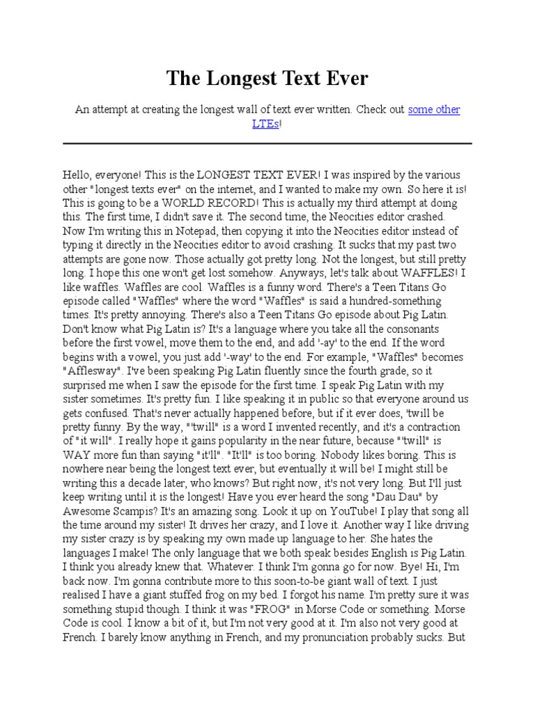 The Longest Text Ever: Some Other Ltes | PDF | Lte (Telecommunication ...