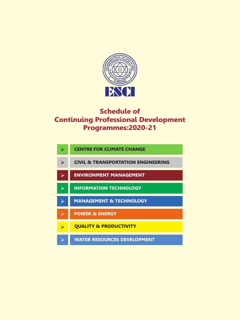 Schedule of Continuing Professional Development Programmes:2020-21 | PDF