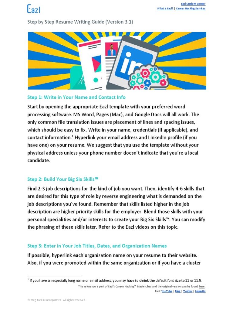 Step by Step Guide To Writing A Great Resume (Updated For 2020) | PDF ...