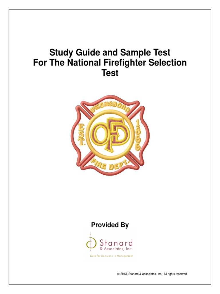 Study Guide and Sample Test For The National Firefighter Selection Test ...