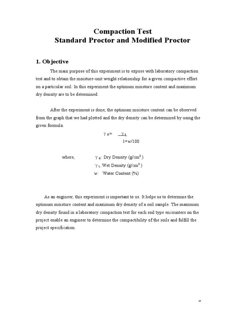Compaction Test Report | PDF | Soil | Nature