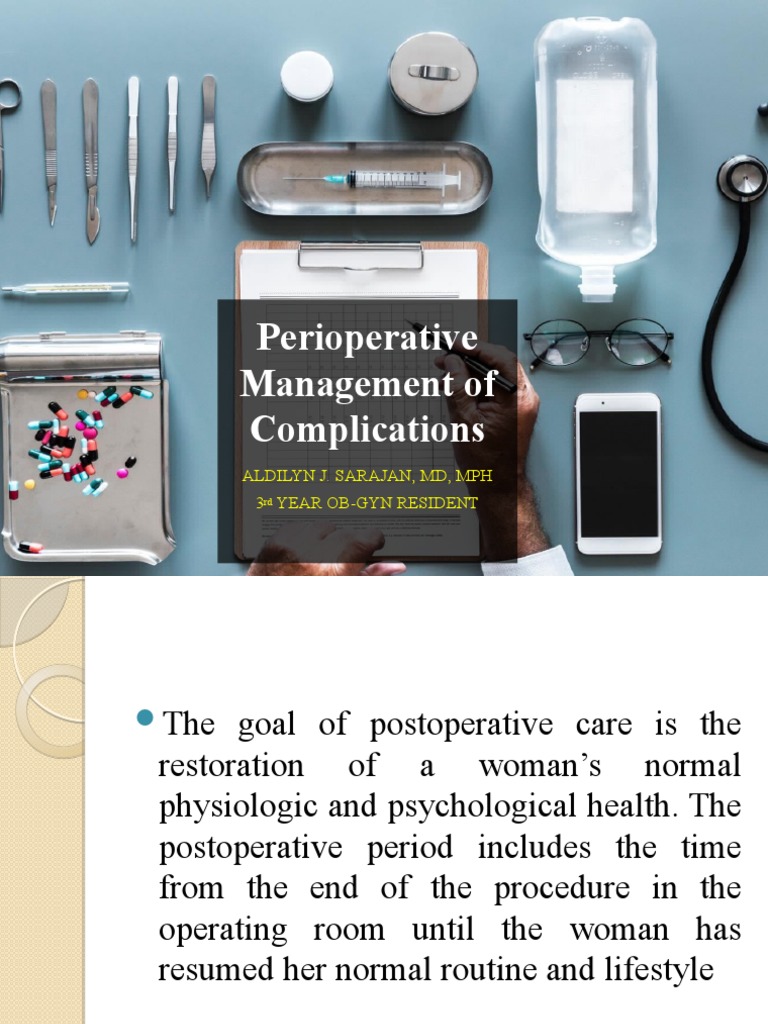 Perioperative Management of Complications | PDF | Thrombosis | Pneumonia