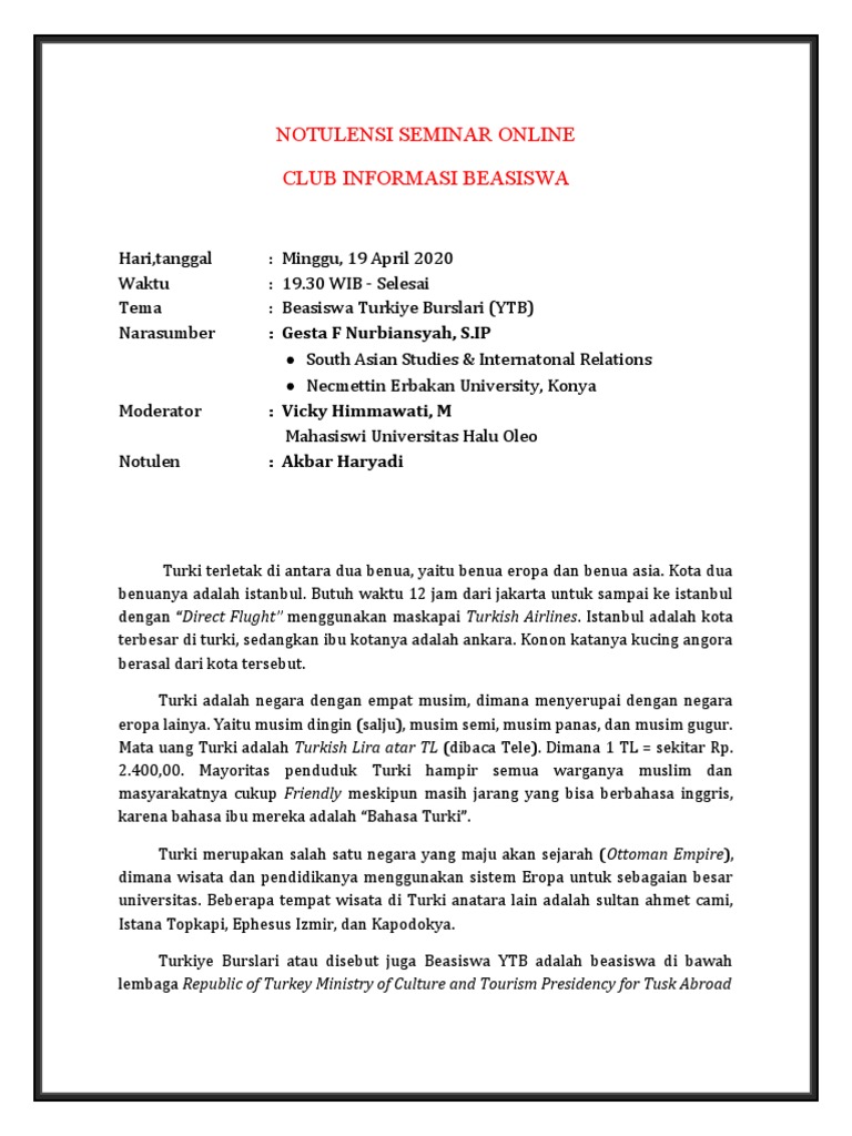 Notula Seminar | PDF