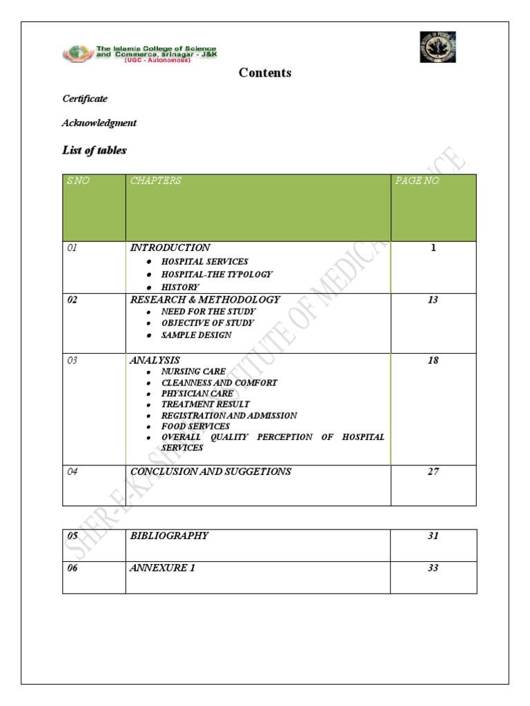 List of Tables: Certificate Acknowledgment | PDF