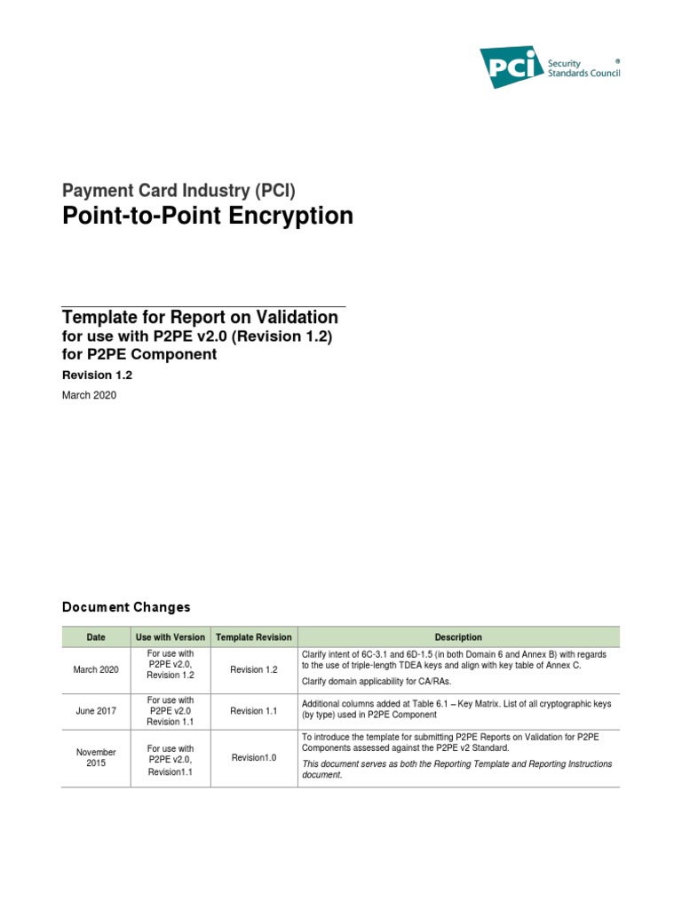 P2PE v2.0 r1.2 Component P-ROV Template | PDF | Payment Card Industry ...