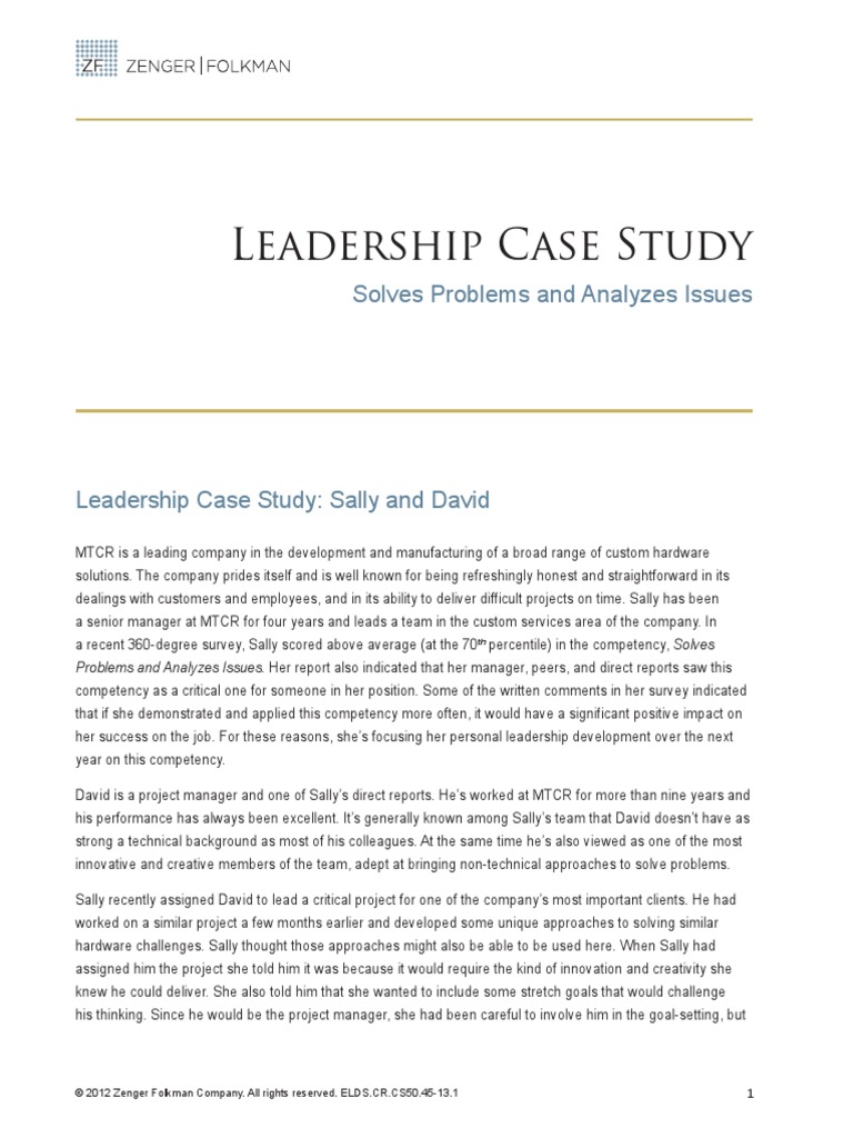 Leadership Case Study | PDF | Competence (Human Resources) | Leadership