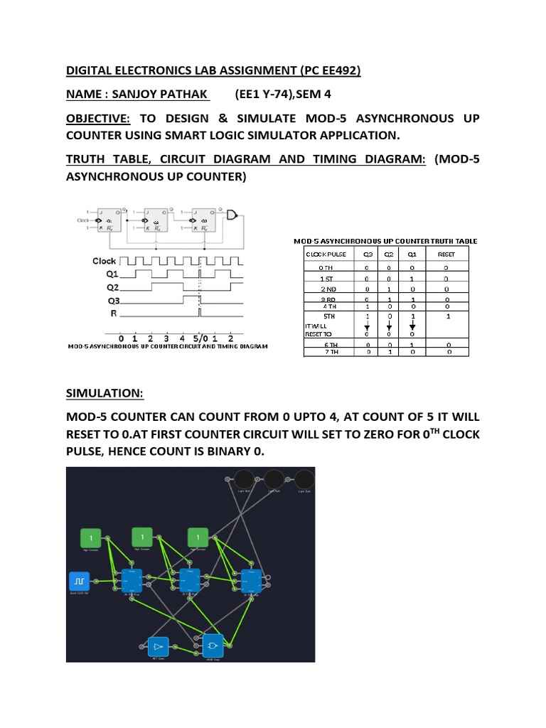 Digital Electronics Lab Assignment 5 | PDF